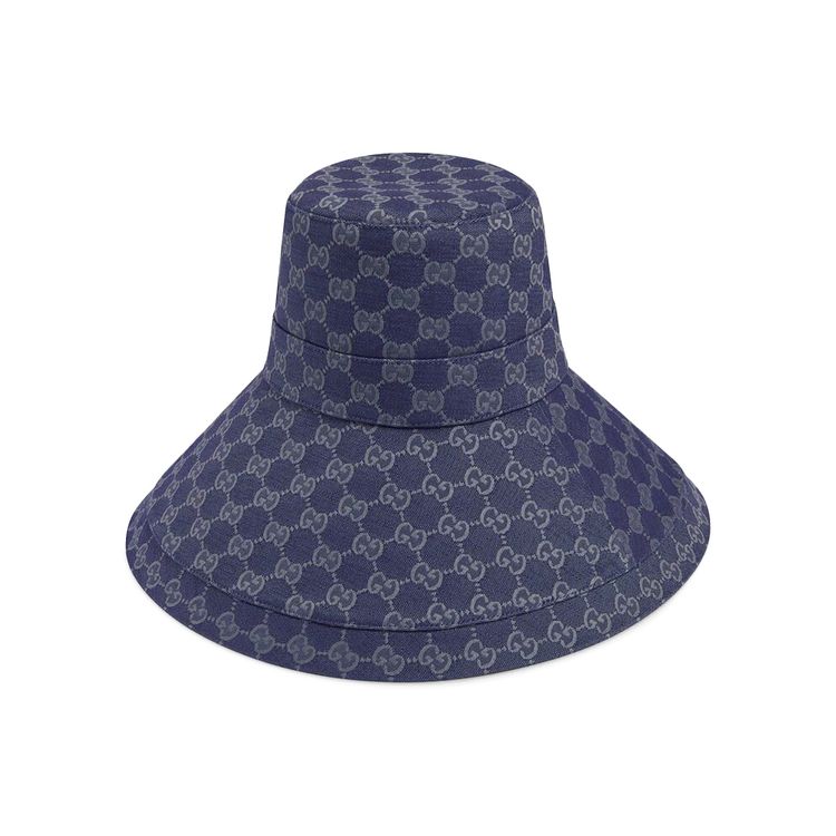 Buy Gucci GG Wide Brim Beach Hat 'Blue/Grey' - 631958 4HG61 4400 | GOAT