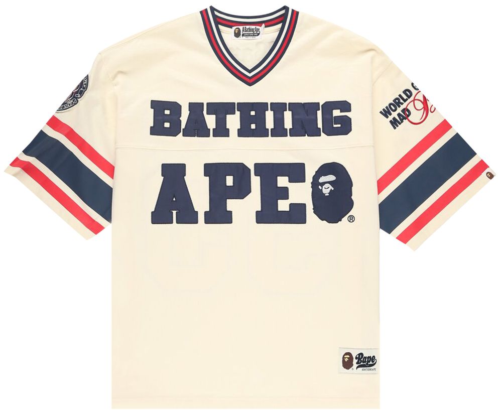 Buy BAPE Football Jersey 'Ivory' - 1J30 109 013 IVORY | GOAT