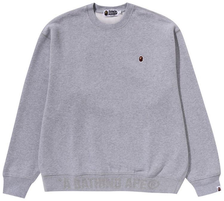 Buy BAPE Ape Head One Point Crewneck 'Grey' - 1J80 113 056 GREY | GOAT