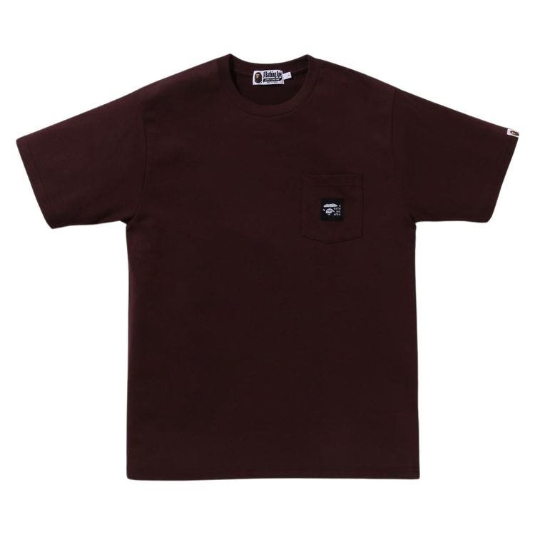 Buy BAPE A Bathing Ape Label Pocket Tee 'Burgundy' - 1J80 109 009 ...