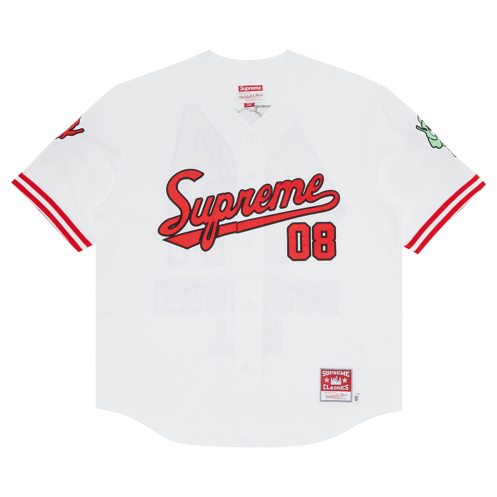 Buy Supreme x Mitchell & Ness Downtown Hell Baseball Jersey 'White ...