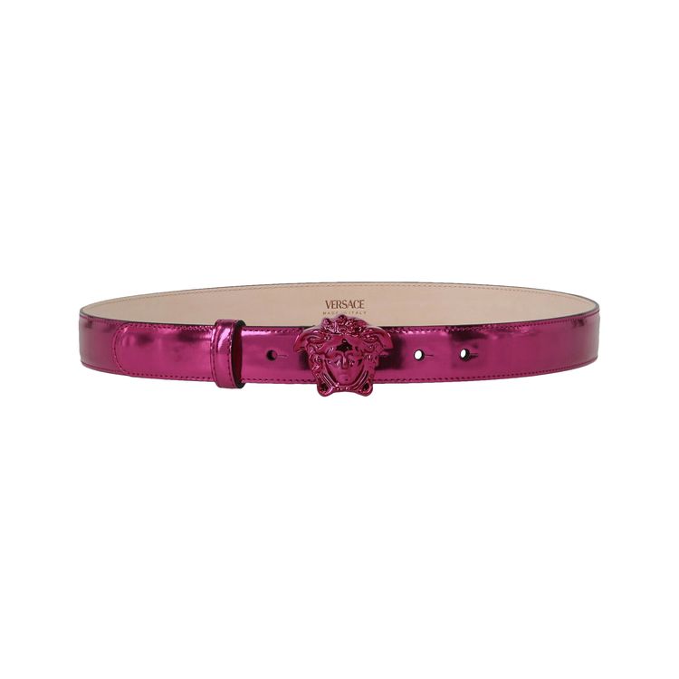 Buy Versace Medusa Metallic Leather Belt 'Tropical Pink Palladium ...