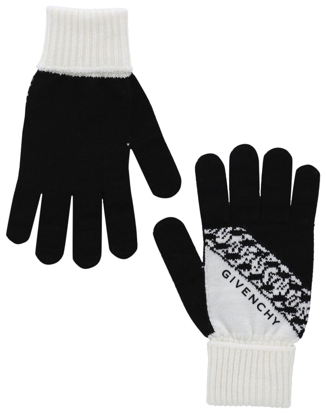 Buy Givenchy Ribbed Logo Wool Gloves 'Black/White' - GVGUAN U2088 1 | GOAT