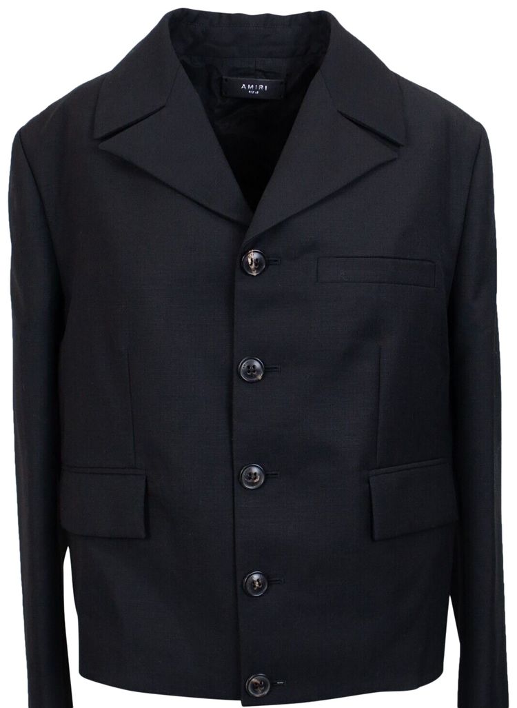 Buy Amiri Mohair Cadet Jacket 'Black' - MJF009 001 BLAC | GOAT