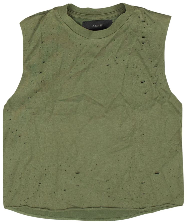Buy Amiri Army Shotgun Cropped Muscle Tank 'Green' - WJTT001 301 GREE ...