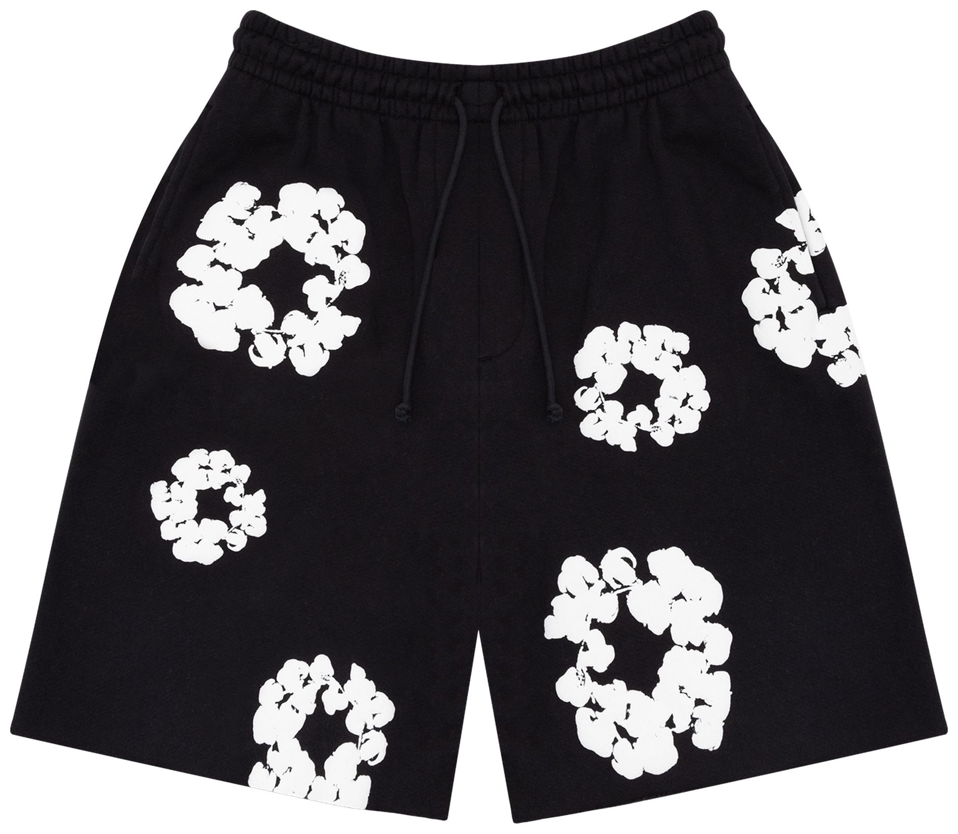 Buy Denim Tears The Cotton Wreath Shorts 'Black' - 402 010 30 BLAC | GOAT