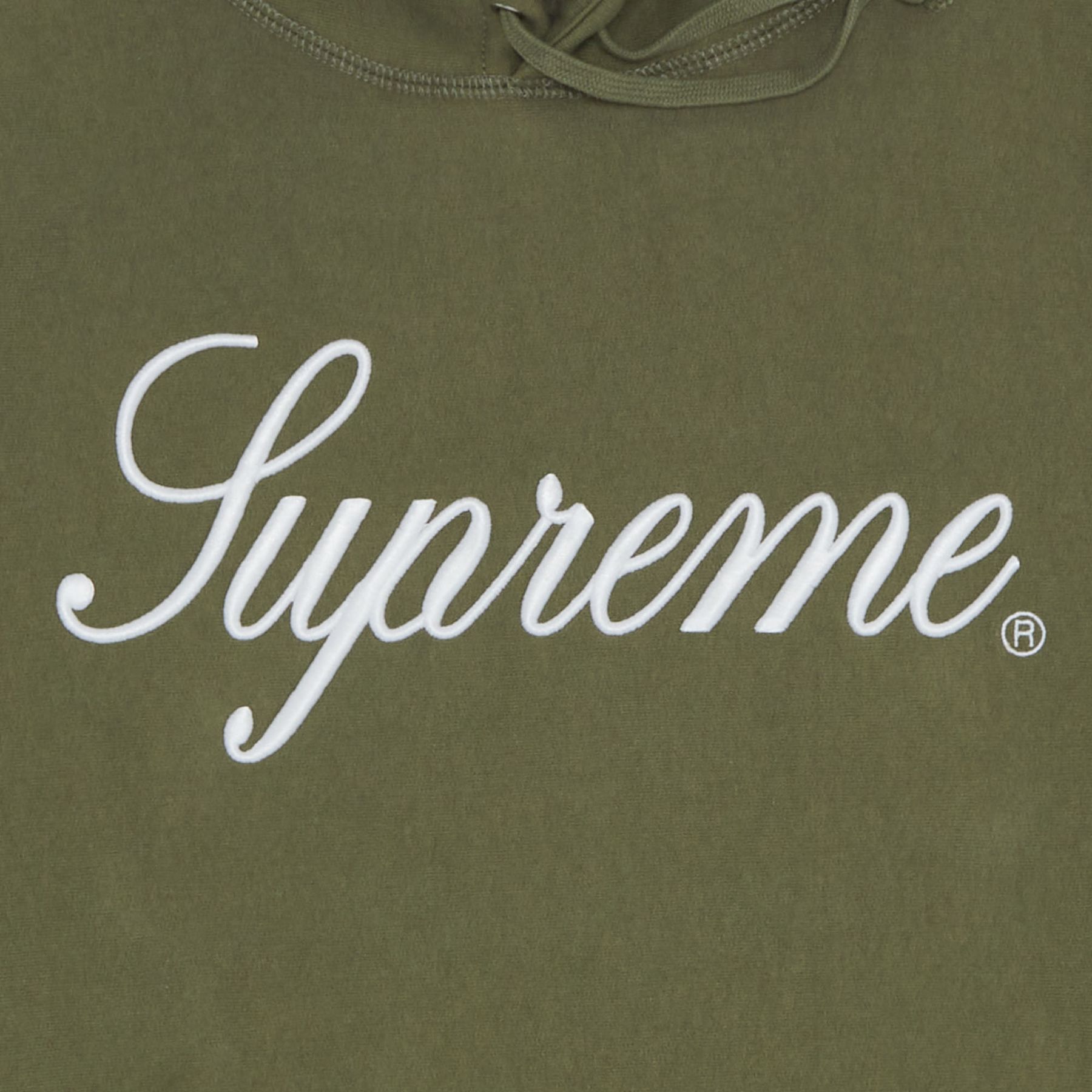 Buy Supreme Raised Script Hooded Sweatshirt 'Light Olive' - FW23SW77 ...