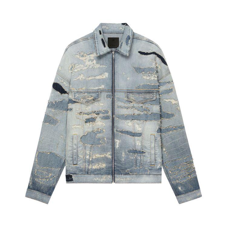 Buy Givenchy Oversized V Pocket 4G Rivet Zip Jacket 'Light Blue ...