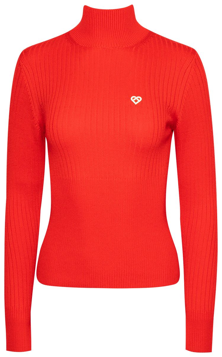 Buy Casablanca Rib High Neck 'Red' - WF23 KW 489 03 RED | GOAT