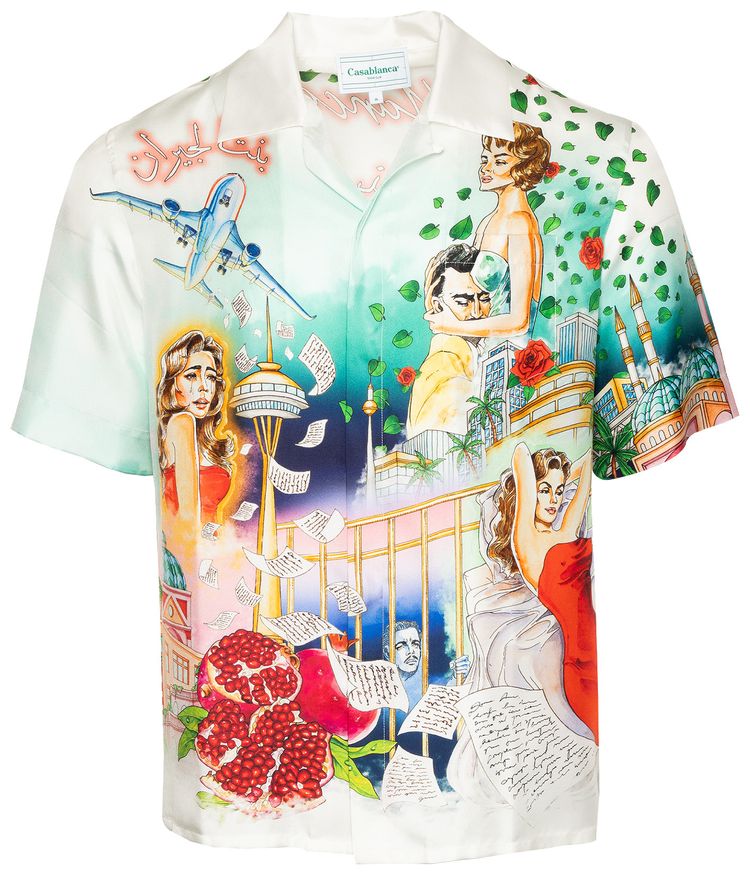 Buy Casablanca Cuban Collar Short-Sleeve Shirt 'La Liaison' - MF23 SH ...