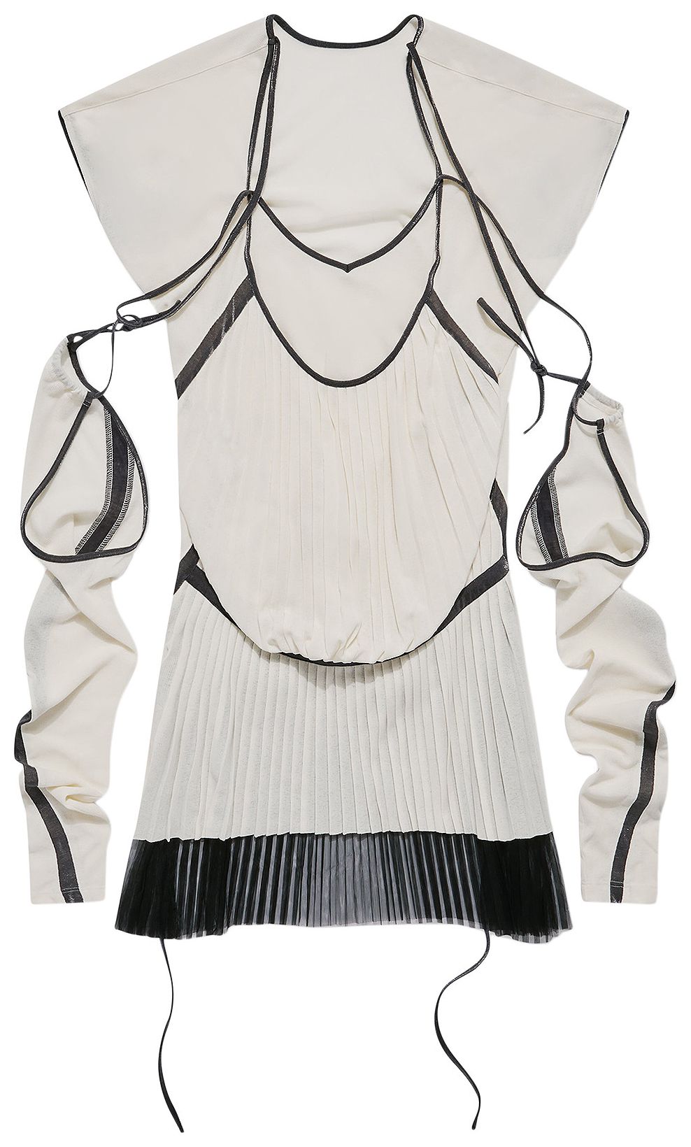 Buy Kiko Kostadinov Benjamin Pleated Top 'Ivory/Onyx/Nero ...