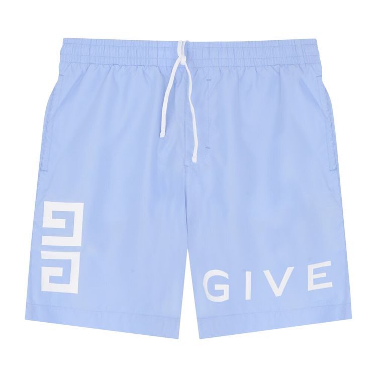 Buy Givenchy Logo Printed Swimshorts 'Baby Blue' - BMA00N1537 453 | GOAT UK