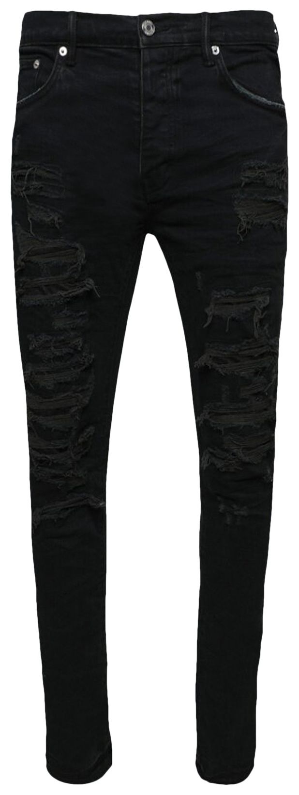 Buy PURPLE BRAND Destroy Repair Jeans 'Black' - P001 BLDR123 | GOAT