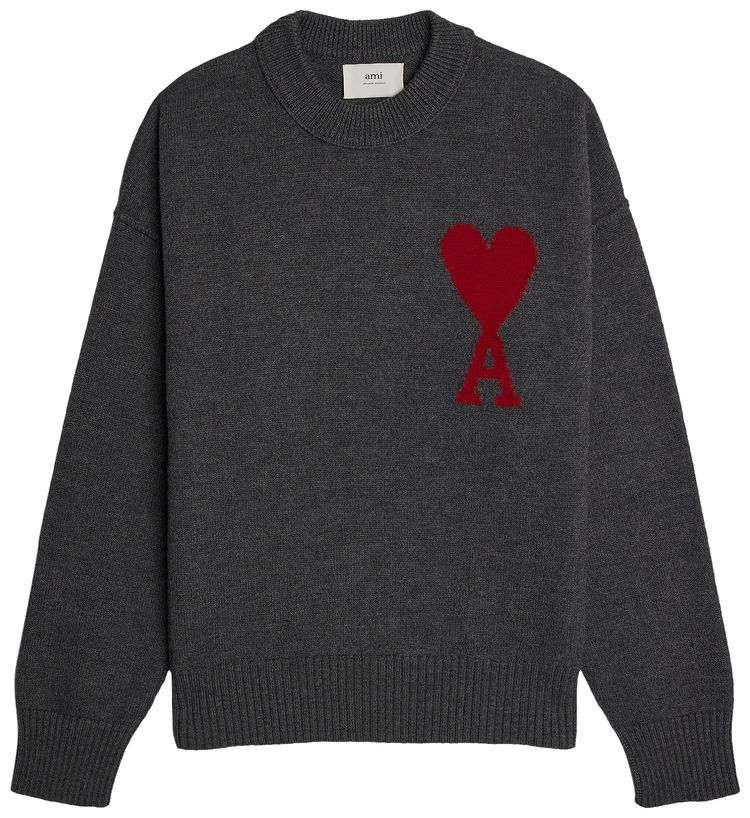 Buy Ami Sweater Greyred Bfuks006 018 084 Goat