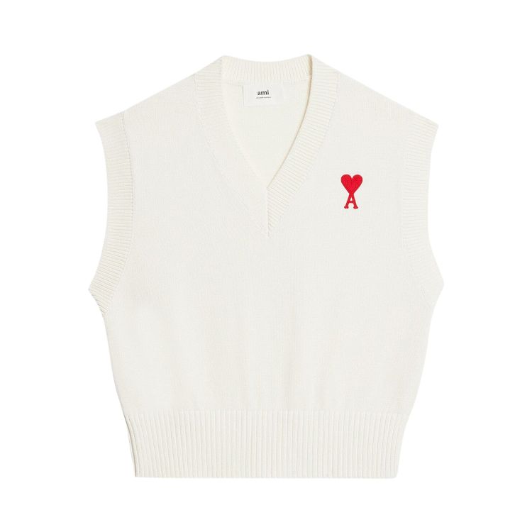 Buy Ami Sleeveless Sweater White Uks708 016 175 Goat