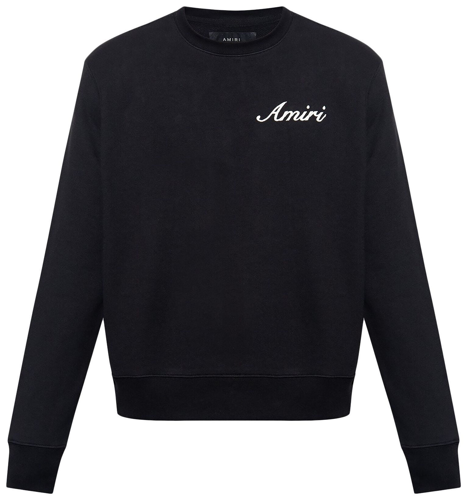 Buy Amiri Script Logo Crew 'Black' - PF23MJL008 001 BLAC | GOAT