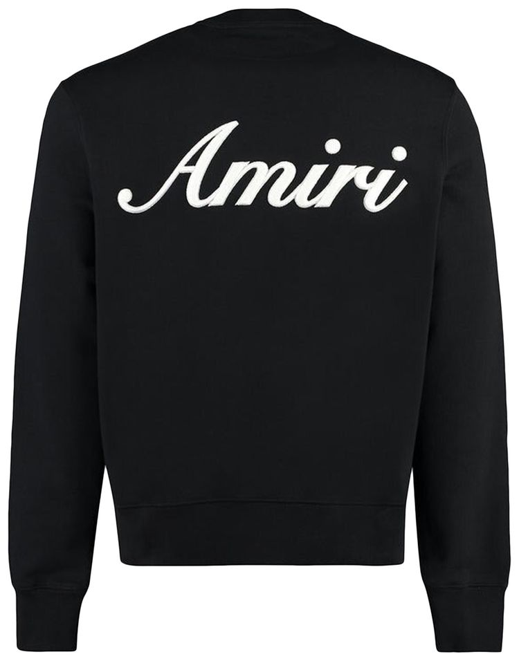 Buy Amiri Script Logo Crew 'Black' - PF23MJL008 001 BLAC | GOAT