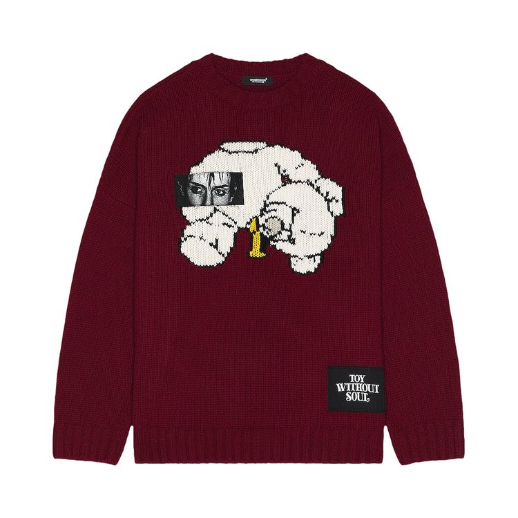 Buy Undercover Intarsia Knit Jumper 'Red' - UC2C4915 1 RED | GOAT