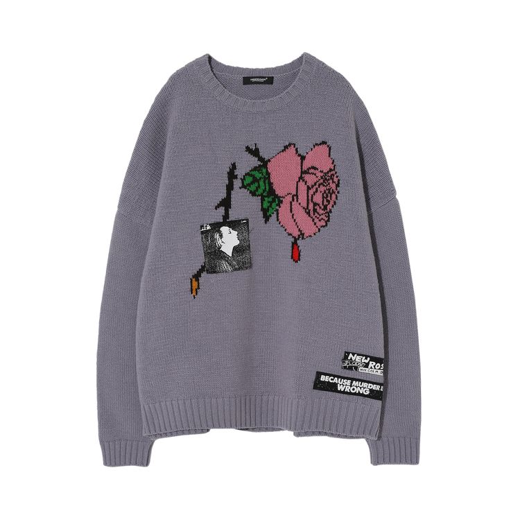 Buy Undercover Intarsia Knit Jumper 'Lavender' - UC2C4915 2 LAVE | GOAT