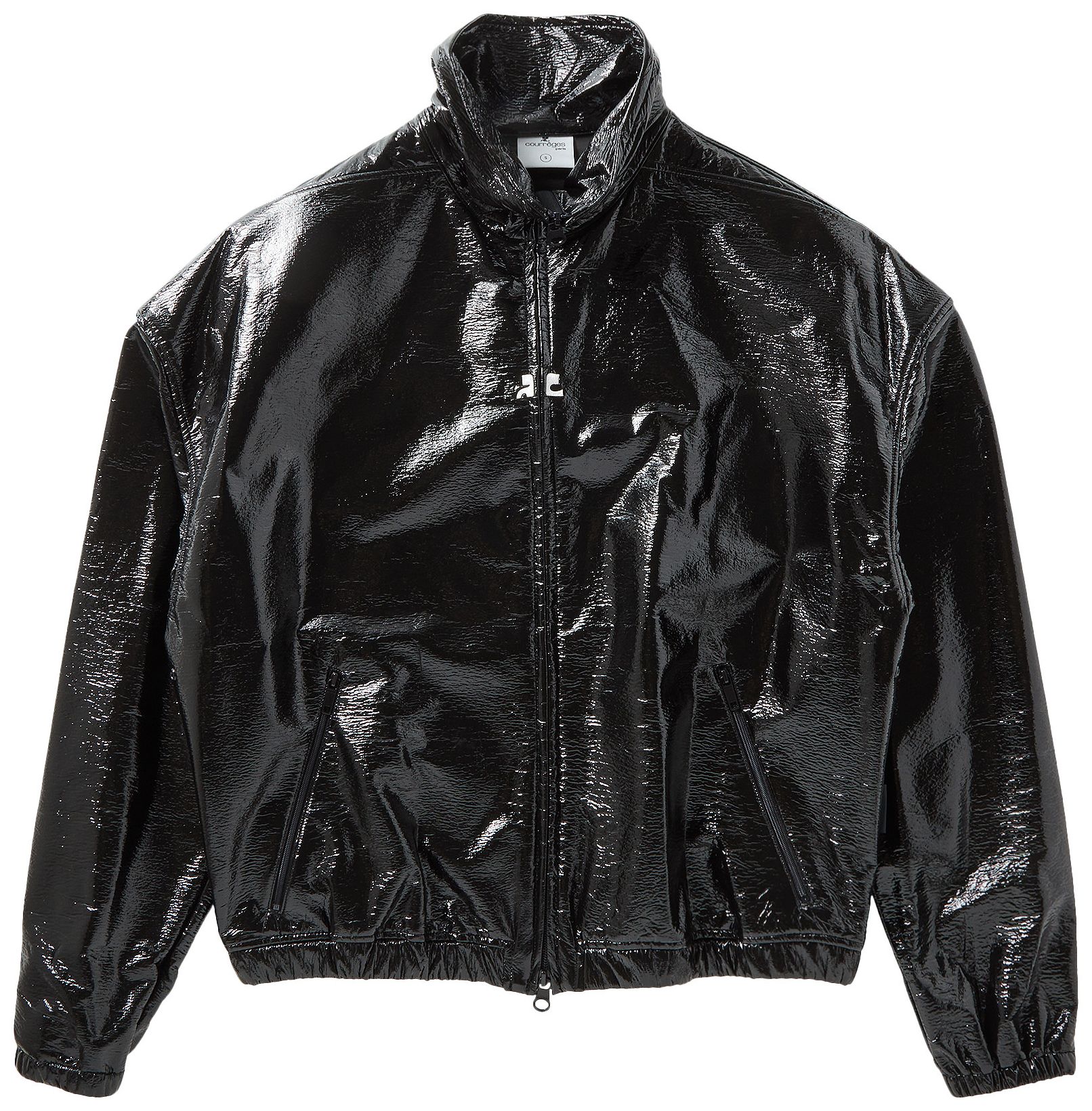 Buy Courrèges Light Vinyl Tracksuit Jacket 'Black' - 323CVE039VY0016 | GOAT