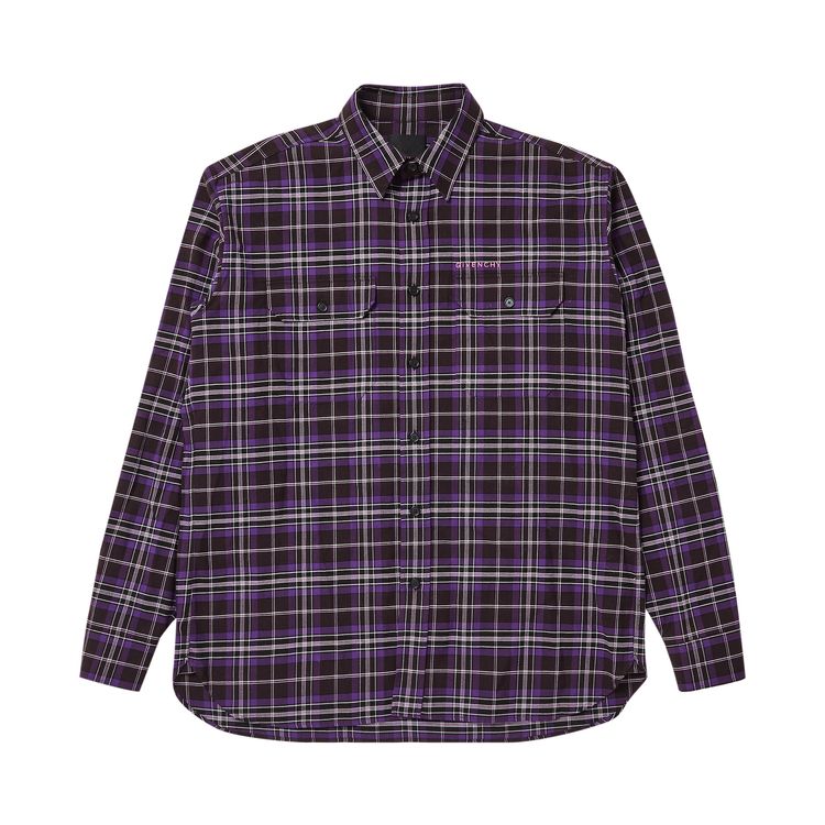 Buy Givenchy Checked Flannel Shirt 'Dark Purple' - BM60Y414ZC 501 | GOAT