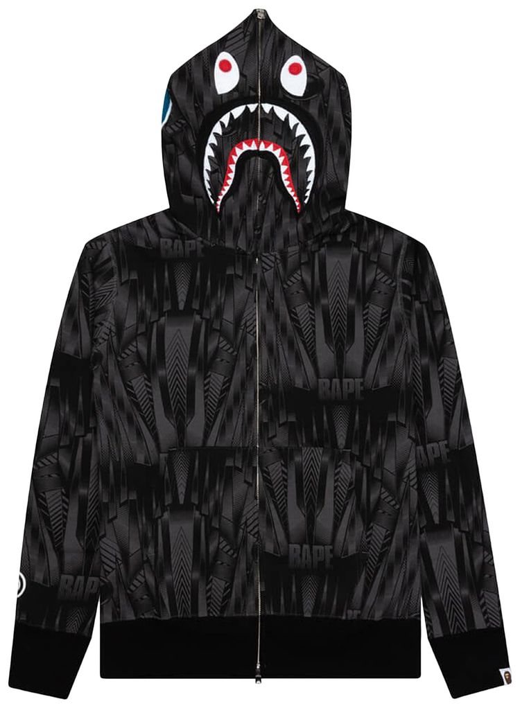 Buy BAPE Speed Racer Shark Full Zip Hoodie 'Black' - 1J30 115 005 BLACK | GOAT