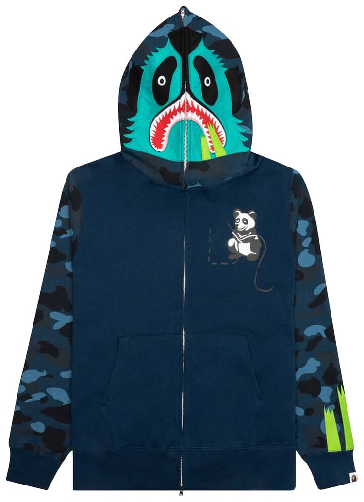 Buy BAPE Color Camo Panda Full Zip Hoodie 'Navy' - 1J20 115 004 NAVY | GOAT
