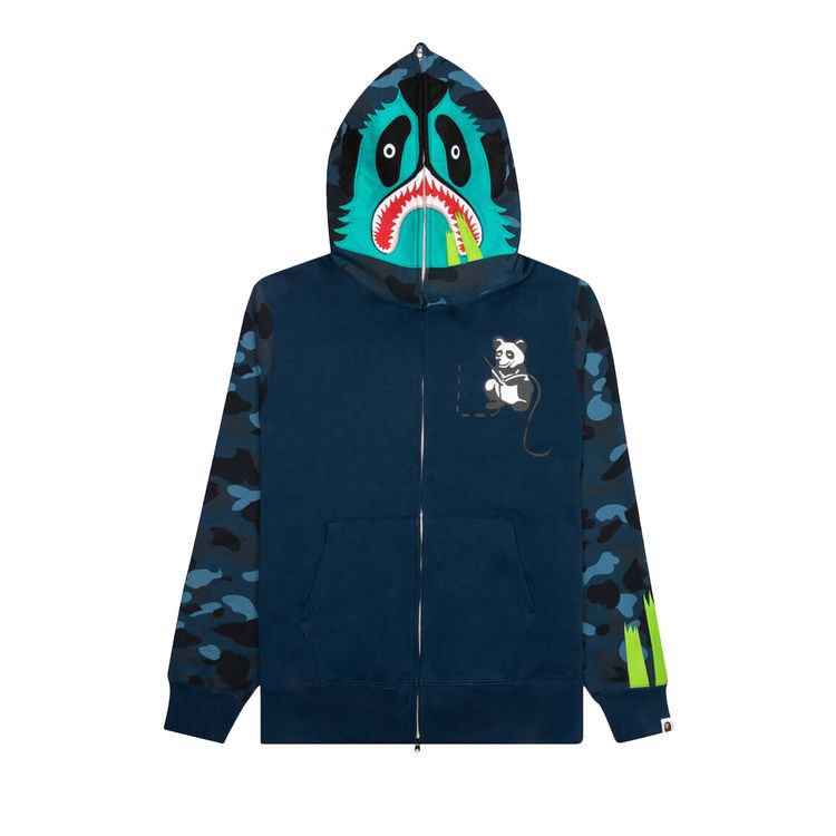Buy BAPE Color Camo Panda Full Zip Hoodie 'Navy' - 1J20 115 004 NAVY | GOAT