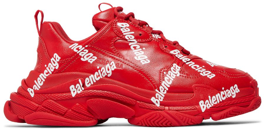 Buy Balenciaga Triple S Sneaker 'Allover Logo - Tomato Red' - 536737 ...