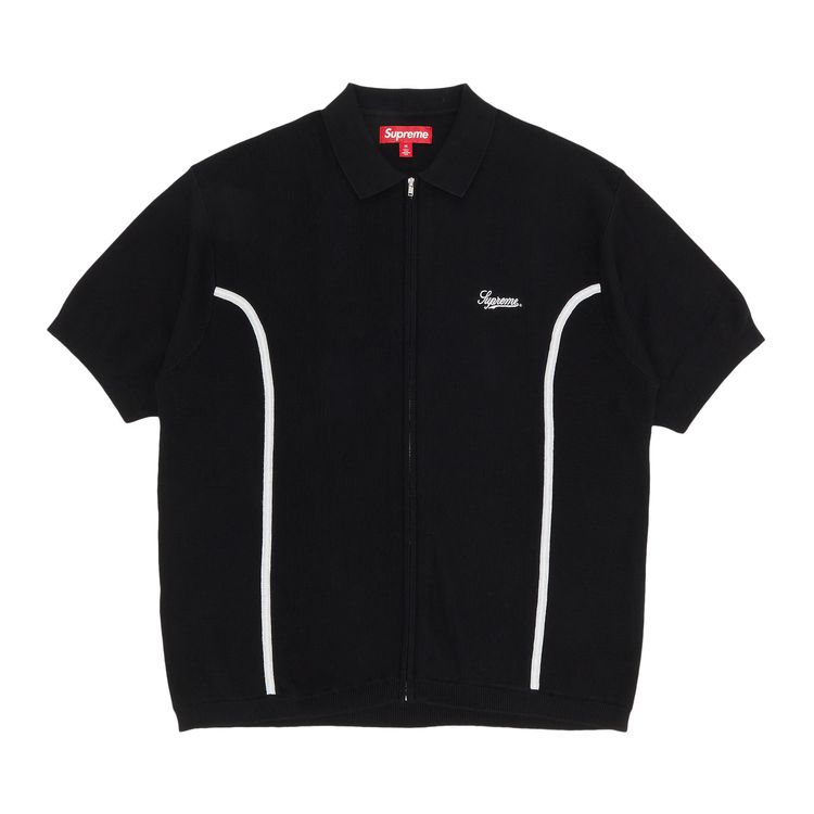 Buy Supreme Piping Zip Up Polo 'Black' - FW23KN92 BLACK | GOAT