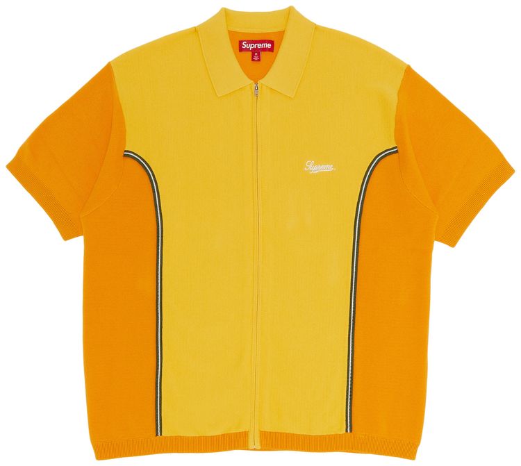 Buy Supreme Piping Zip Up Polo 'Mustard' - FW23KN92 MUSTARD | GOAT