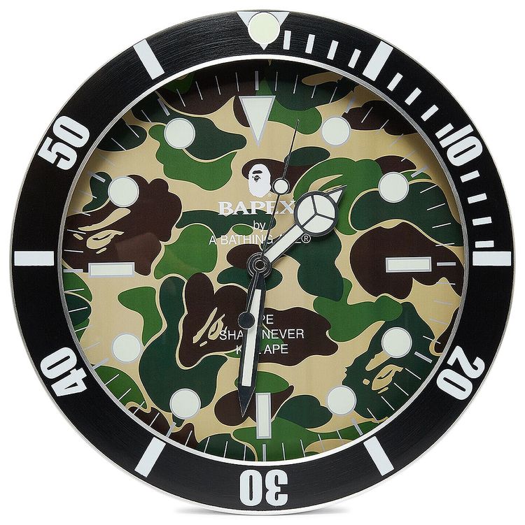 Buy BAPE ABC Camo Bapex Wall Clock 'Green' - 1J80 192 003 GREEN | GOAT