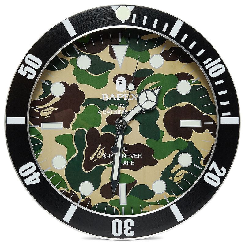 Buy BAPE ABC Camo Bapex Wall Clock 'Green' - 1J80 192 003 GREEN | GOAT