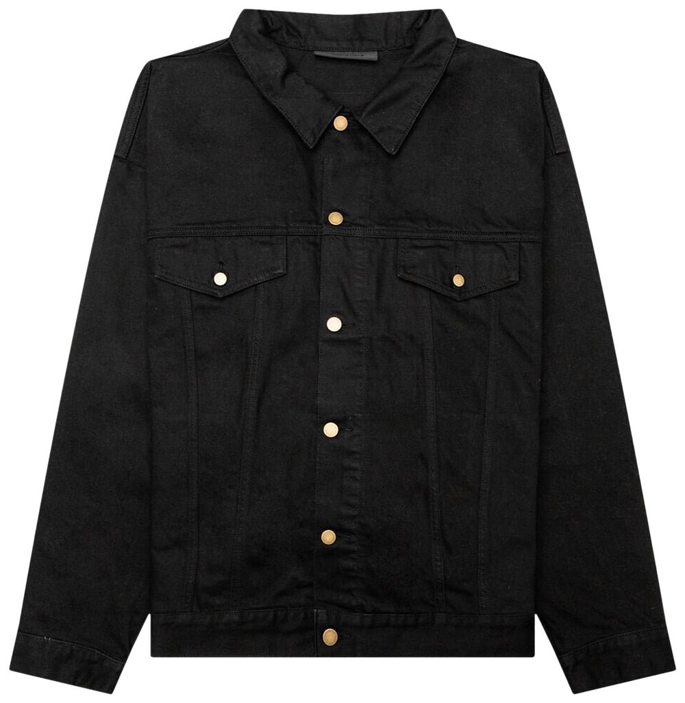 Buy Fear of God Essentials Denim Jacket 'Jet Black' - 202BT234270F | GOAT