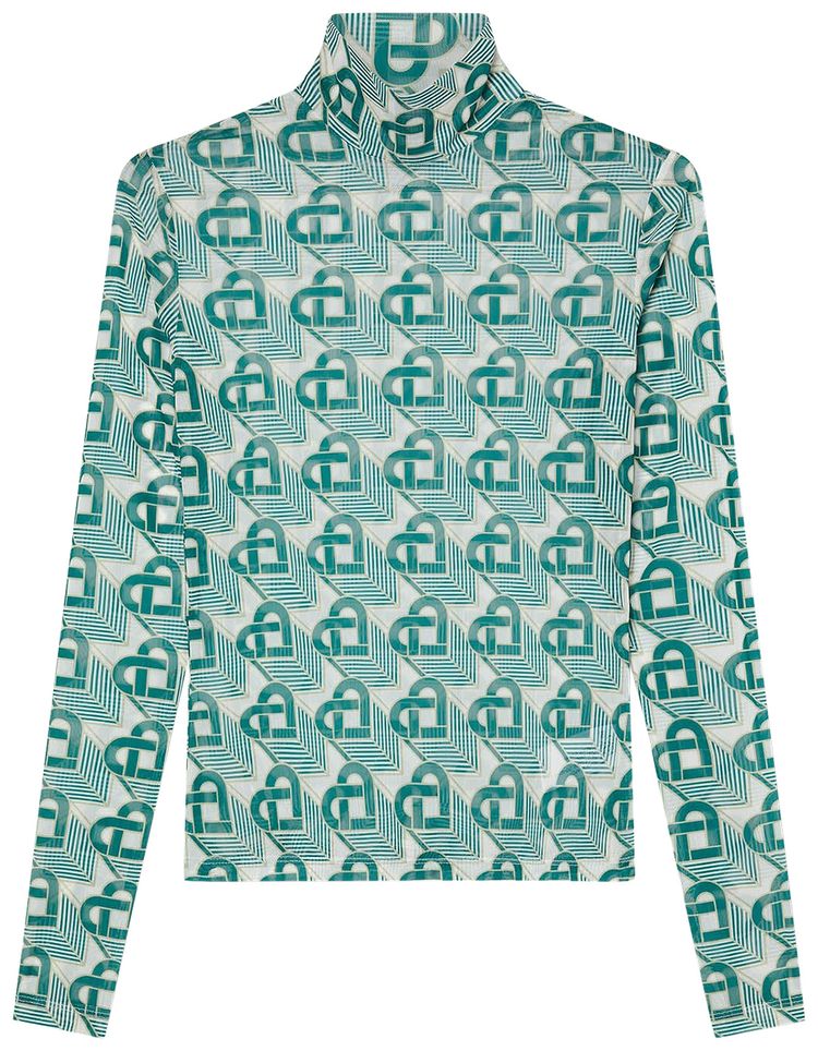 Buy Casablanca Heart Monogram Mesh Top 'Green' - WF23 JTP 028 02 GREE | GOAT