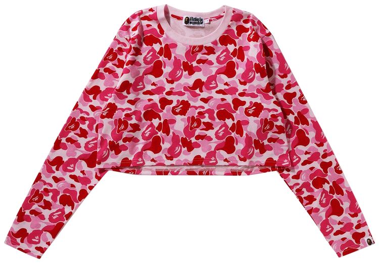 Buy BAPE ABC Camo Cropped Long-Sleeve Tee 'Pink' - 1J80 211 004 PINK | GOAT