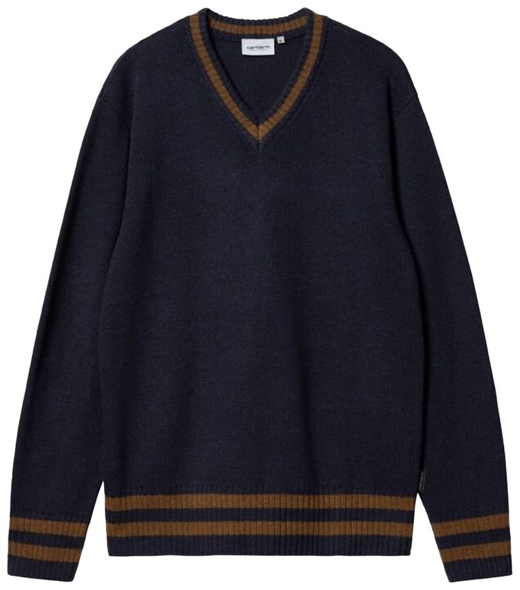 Buy Carhartt Wip Stanford Sweater Dark Navydeep Hamilton Brown