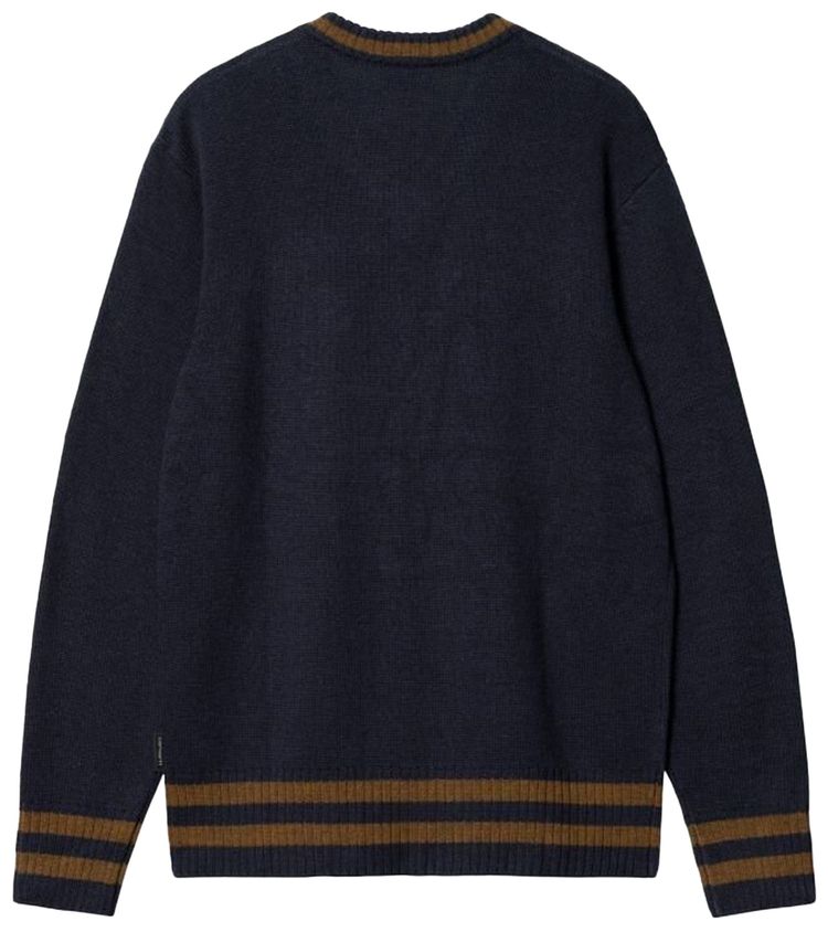 Buy Carhartt Wip Stanford Sweater Dark Navydeep Hamilton Brown