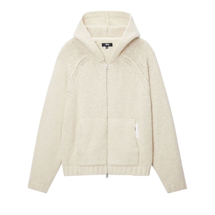 Buy Stussy Chunky Knit Zip Hoodie 'Ivory' - 117200 IVOR | GOAT
