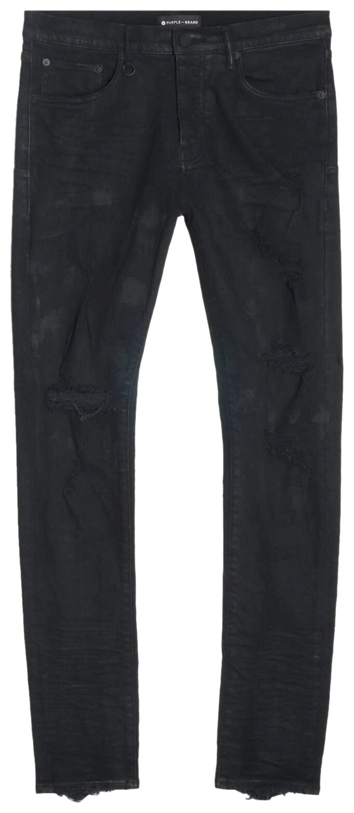 Buy PURPLE BRAND Oil Spill Low Rise Skinny Jean 'Black' - P001 BOP | GOAT