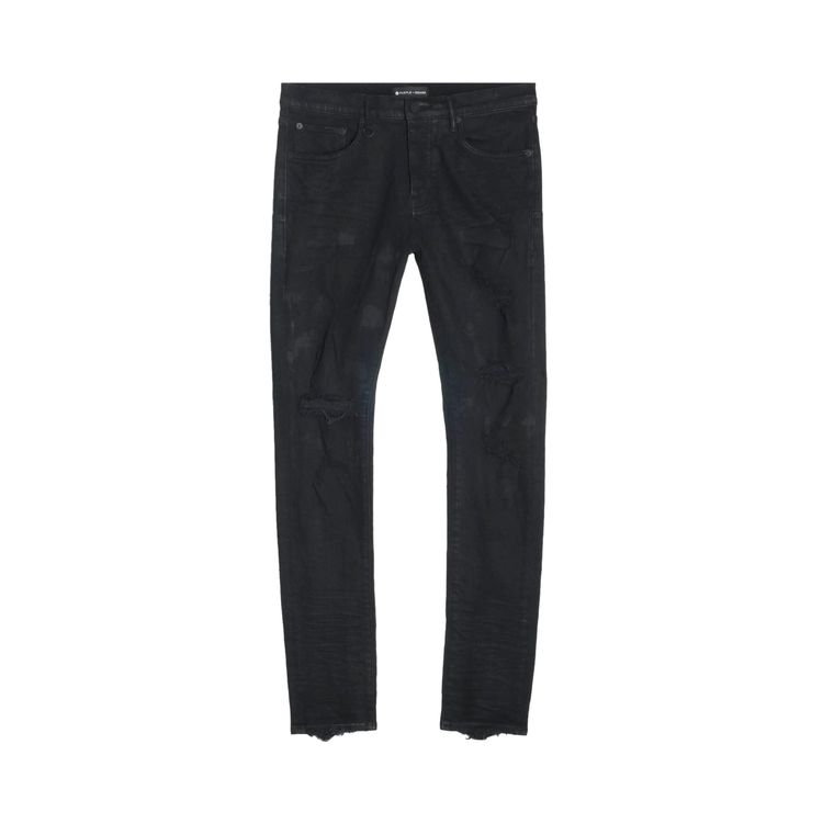 Buy PURPLE BRAND Oil Spill Low Rise Skinny Jean 'Black' - P001 BOP | GOAT