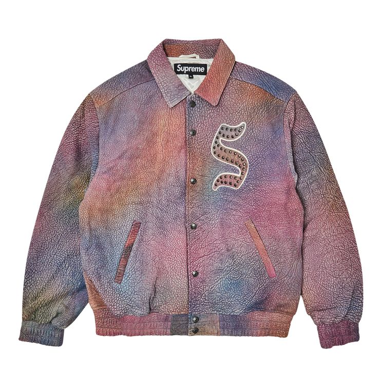 Buy Supreme Pebbled Leather Varsity Jacket 'Multicolor' - FW21J23 ...