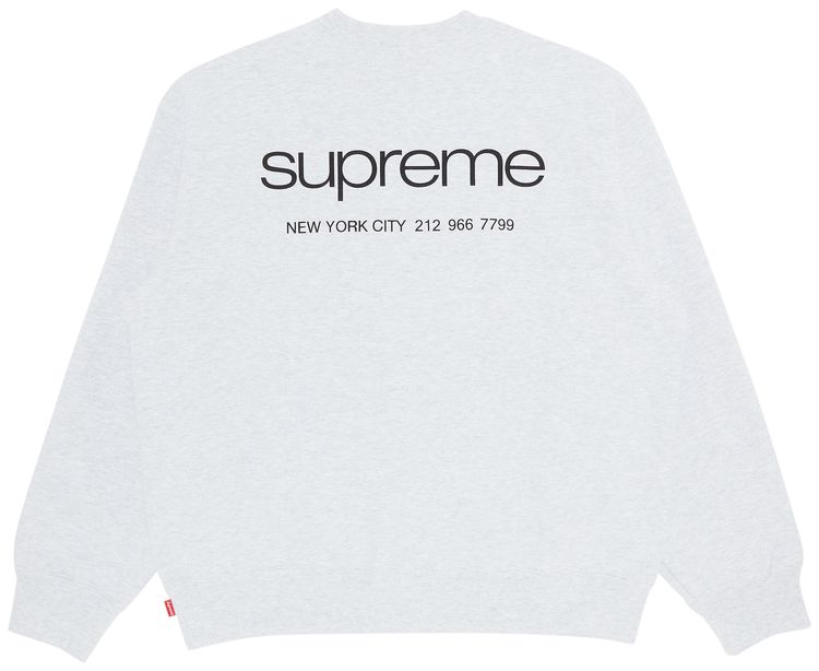 Buy Supreme NYC Crewneck 'Ash Grey' - FW23SW119 ASH GREY | GOAT