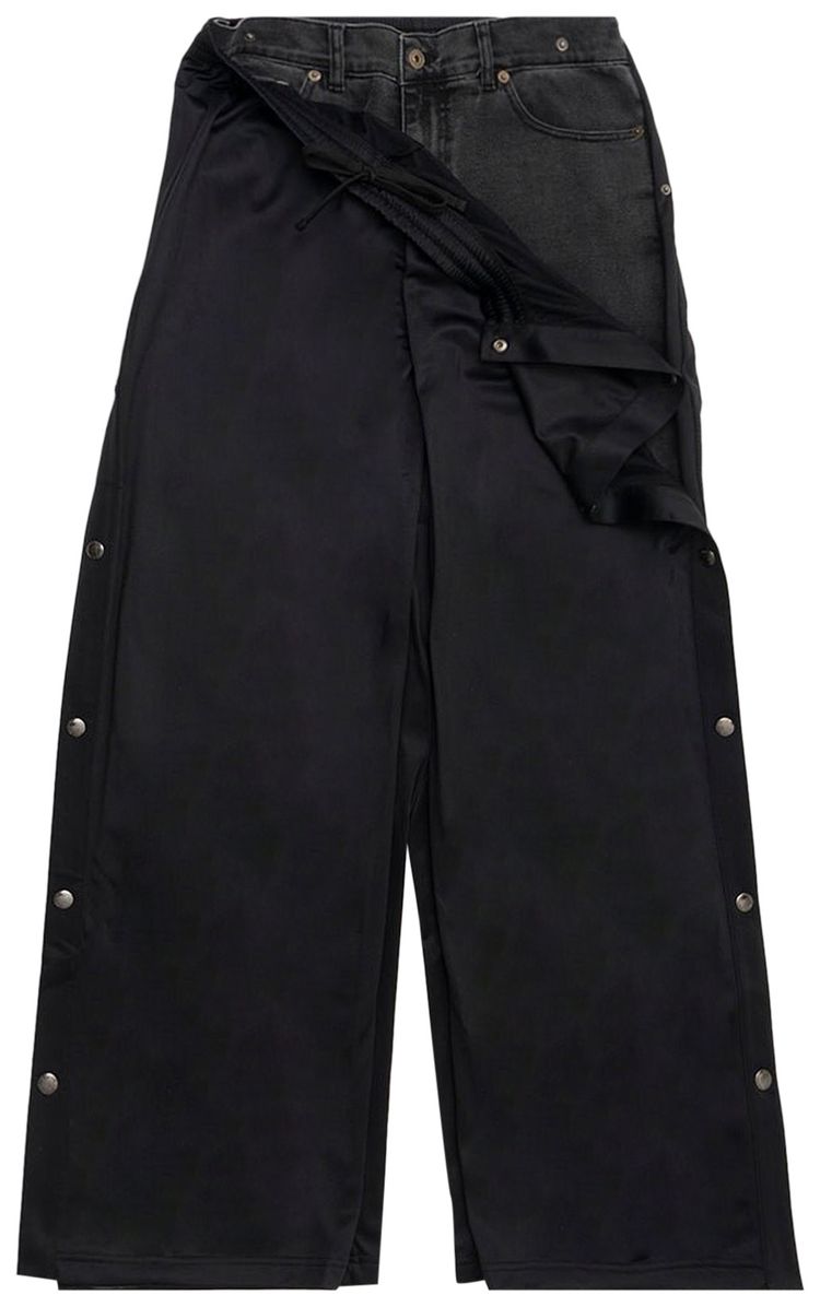 Buy Y/Project Snap Off Denim Track Pants 'Black' - PANT103 S25 BLAC | GOAT