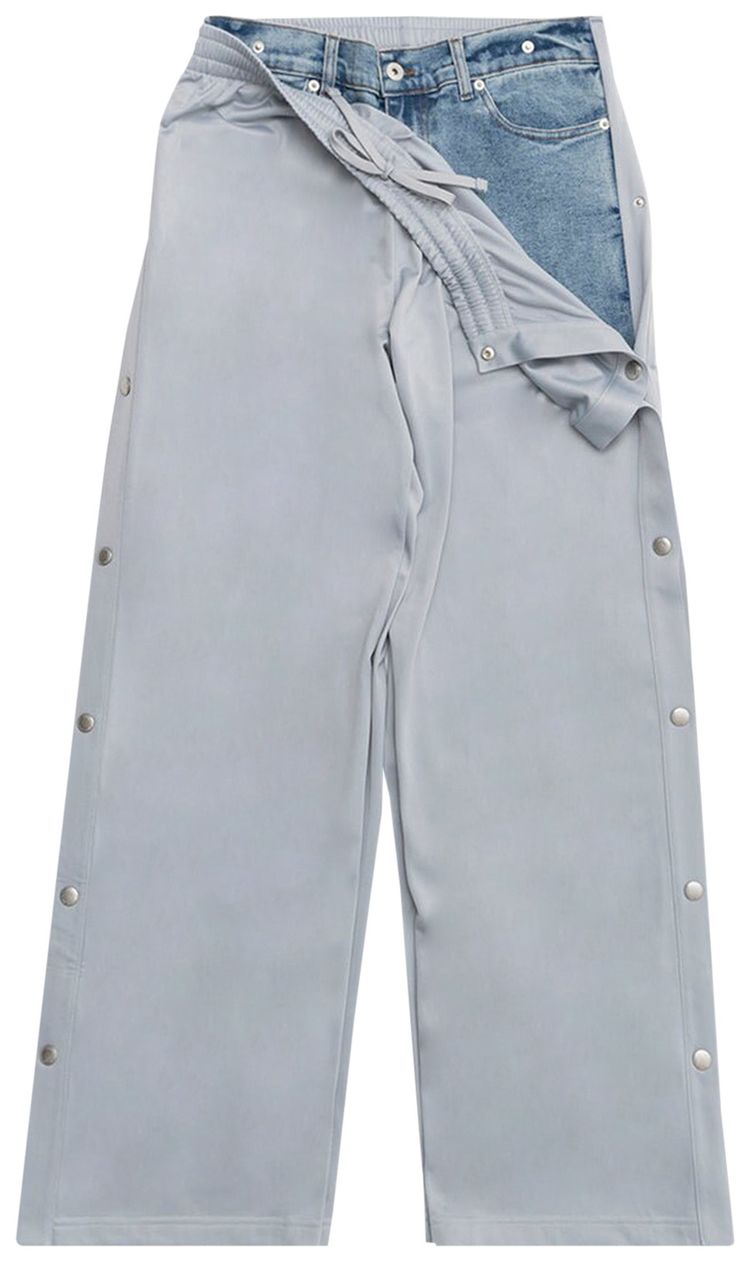 Buy Y/Project Snap Off Denim Track Pants 'Grey' - PANT103 S25 GREY | GOAT