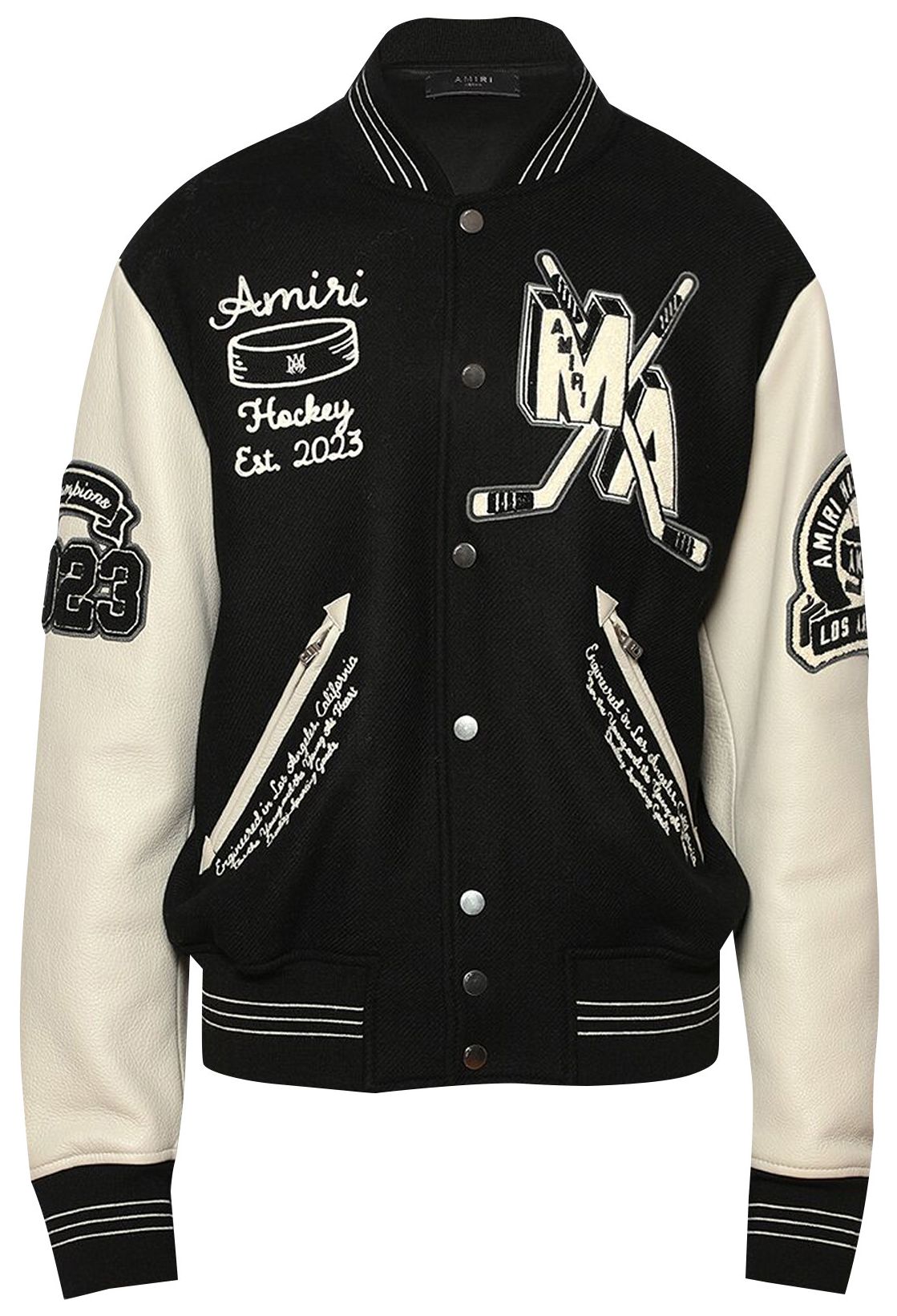 Buy Amiri Hockey Varsity Jacket 'Black' - AW23MOS117 001 BLAC | GOAT