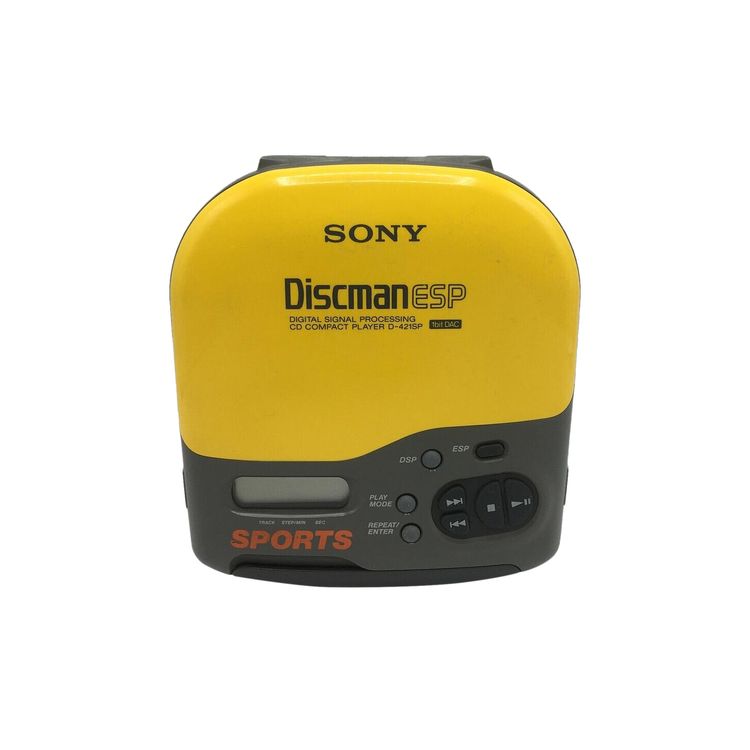 Buy Vintage Sony Discman D-421SP Sports CD Player 'Yellow/Black' - 3990 ...