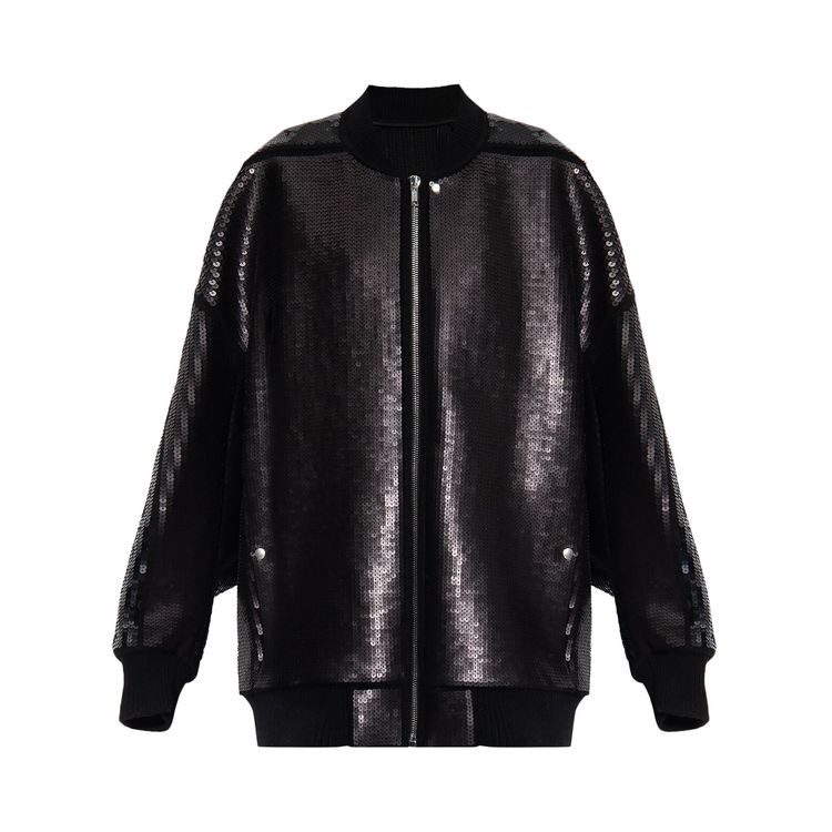 Buy Rick Owens Sequinned Bomber Jacket 'Black/Matte Black/Shiny Black ...
