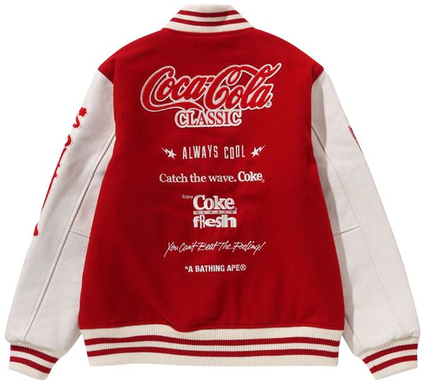 Buy BAPE x Coca-Cola Varsity Jacket 'Red' - 1J73 141 905 RED | GOAT
