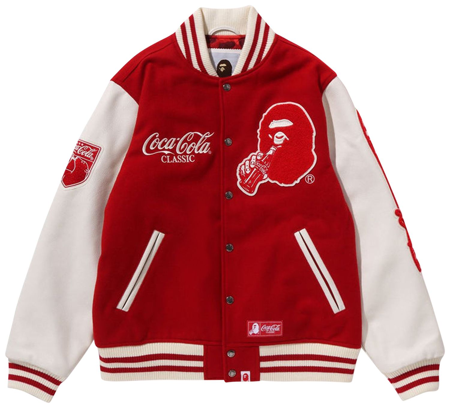 Buy BAPE x Coca-Cola Varsity Jacket 'Red' - 1J73 141 905 RED | GOAT